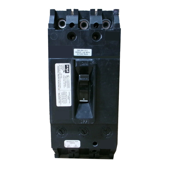 Type NFJ 3 Pole 225 Amp 480 Volt Circuit Breaker Manufactured by FPE ...